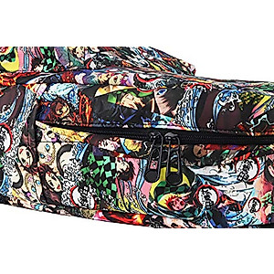 Roffatide Anime Demon Slayer Kimetsu no Yaiba Backpack All Over Printed Schoolbag Laptop Backpack Cosplay Daypacks Black