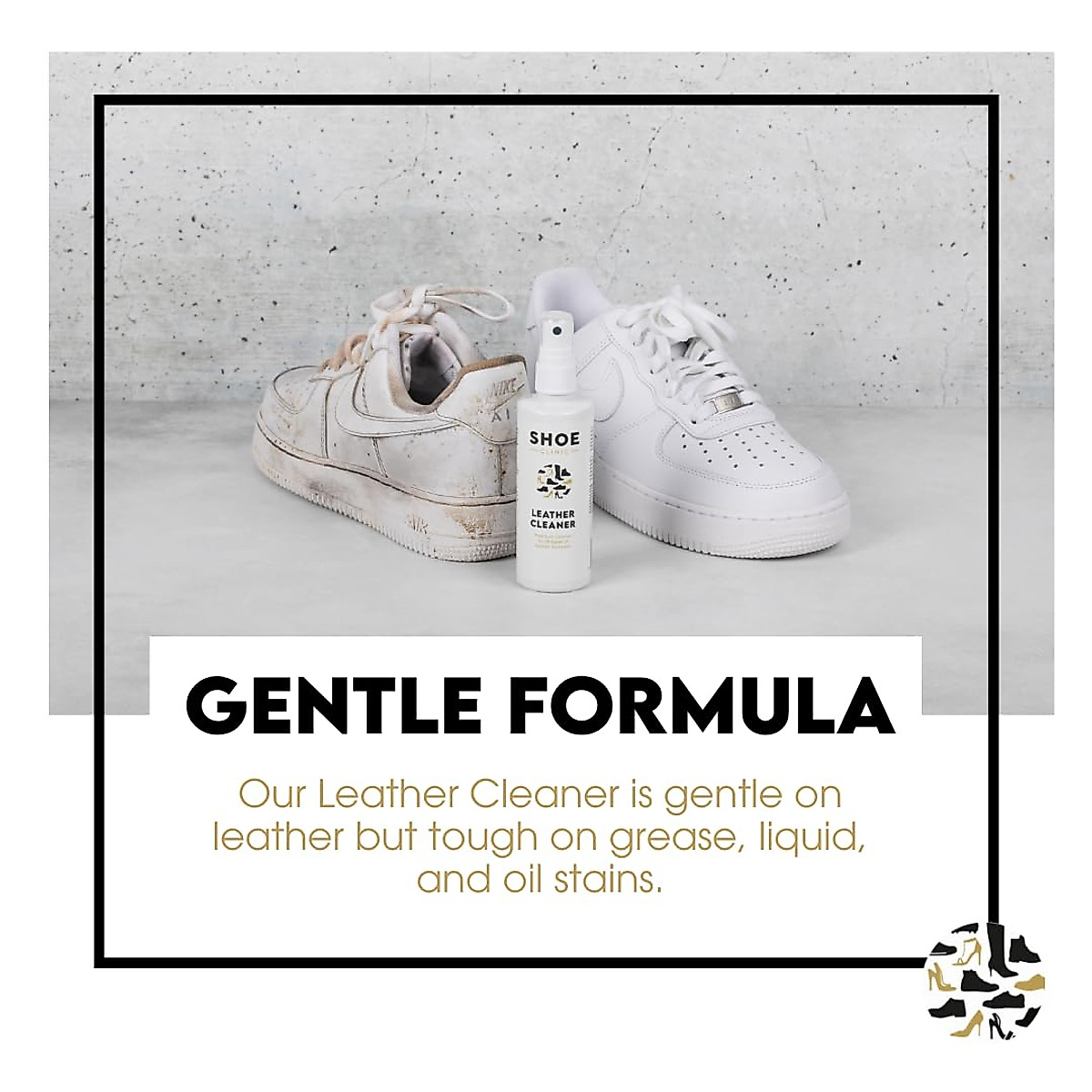 Shoe Clinic Leather Cleaner | Deep Clean Shoes, Sneakers, Boots, Heels, Sandals, and More | Natural Quick Drying Premium Shoe Cleaner (125 ml / 4.2 oz)