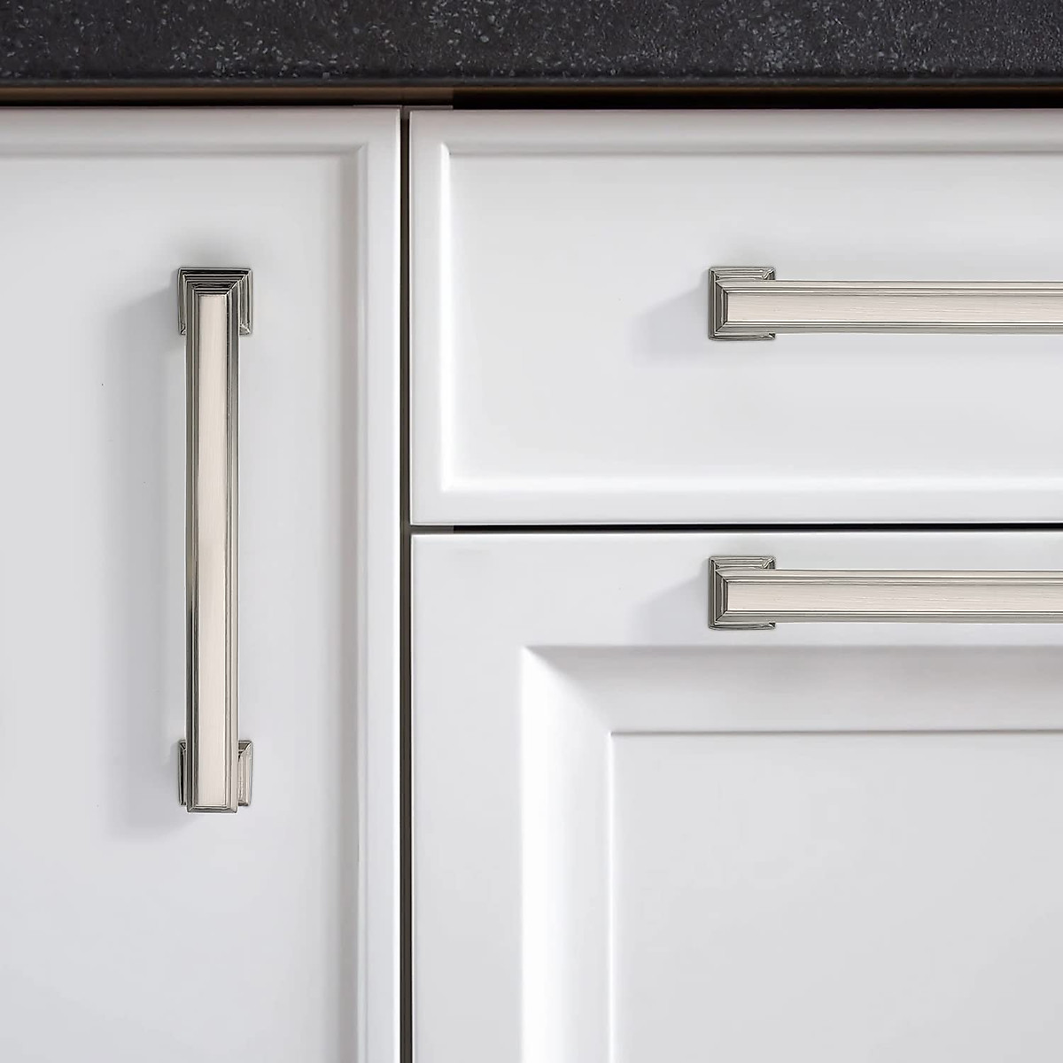 Alzassbg 10 Pack Brushed Satin Nickel Cabinet Pulls, 5 Inch(128mm) Hole Center Cabinet Handles Kitchen Pulls for Cabinets and Drawer AL3071SN