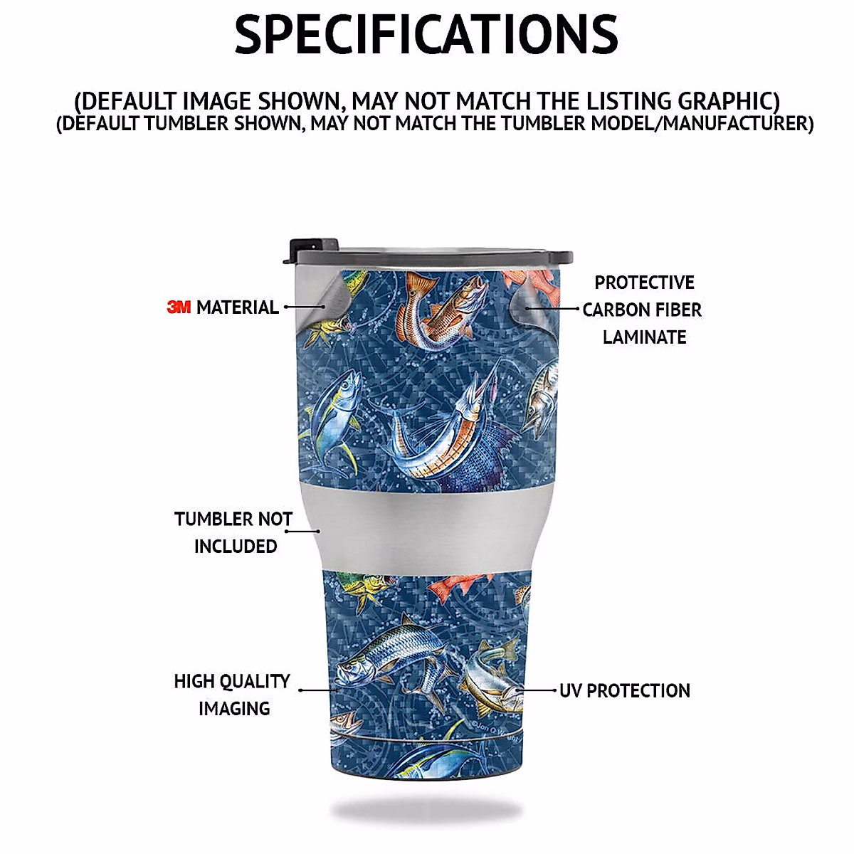 MightySkins Carbon Fiber Skin Compatible with Stanley The Quencher H2.0 FlowState 40 Oz Tumbler - Saltwater Compass | Protective, Durable Textured Carbon Fiber Finish | Easy to Apply