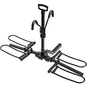 HYPERAX Volt 2 -E-Bike Hitch Mounted Platform Style 2 Bikes Carrier for Car, SUV, Trucks, Sedan, No Wobble & Tilting Design e-Bike Rack for Hitch Fits Up to 2 X 70 lbs Bike with Up to 5" -NO RV USE!