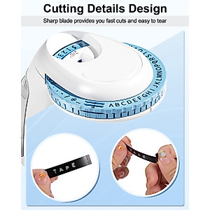 Airmall Omega S Embossing Label Maker, Embossed Label Maker Machine with 6 Tapes, 3D Vintage Handheld Embosser Label Printer, Blue Manual Portable Labeler for Home School Kitchen and DIY