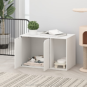 Furinno Peli Litter Box Enclosure, Solid White