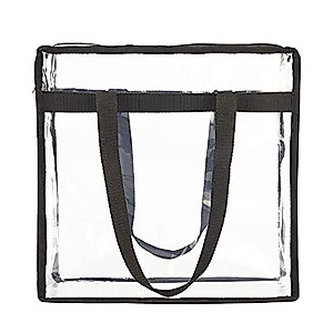 NATURAL STYLE Clear Tote Bag Stadium Security Approved, See Through Clear Handbag Purse Bag for Work, Beach, Stadium, Makeup, Cosmetics