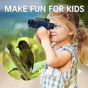 Vanstarry Compact Binoculars for Kids Bird Watching Hiking Camping Fishing Accessories Gear Essentials Best Toy Gifts for Boys Girls Children Toddler Waterproof 5X30 Optical Lens Including Compass