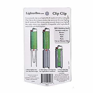 LighterBro ClipClip Pocket / Belt Clip Accessory for LighterBro Bic Lighter Multitool (silver) -DOES NOT INCLUDE THE LIGHTERBO-