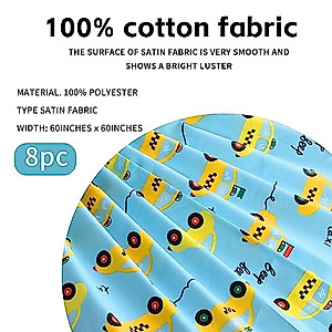 8PCS Cotton Quilting Fabric Bundles 100% Cotton Fat Quarters 20”x20”-Medium Weight- for DIY Crafts,Quilting, Sewing Project, Patchwork (Blue)