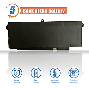 ASODI 7FMXV Laptop Battery Replacement for Dell Latitude 5320 7320 7420 7520 Latitude 5320 2-in-1/7320 2-in-1/7420 2-in-1 P134G001 P135G001 P138G001 4M1JN 1PP63 MHR4G 0TN2GY 9JM71 15.2V 63Wh