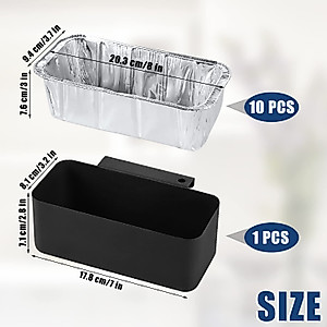 LUTER Grease Cup/Drip Catcher Pan for Blackstone Stove Griddles Replacement Part with 10pcs Foil Drip Pans Trays for 17 22 28 Inch Blackstone Grill