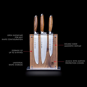 Schmidt Bros. Acacia Midtown Magnetic Knife Block Schmidt-22-Series, Up to 10-Piece