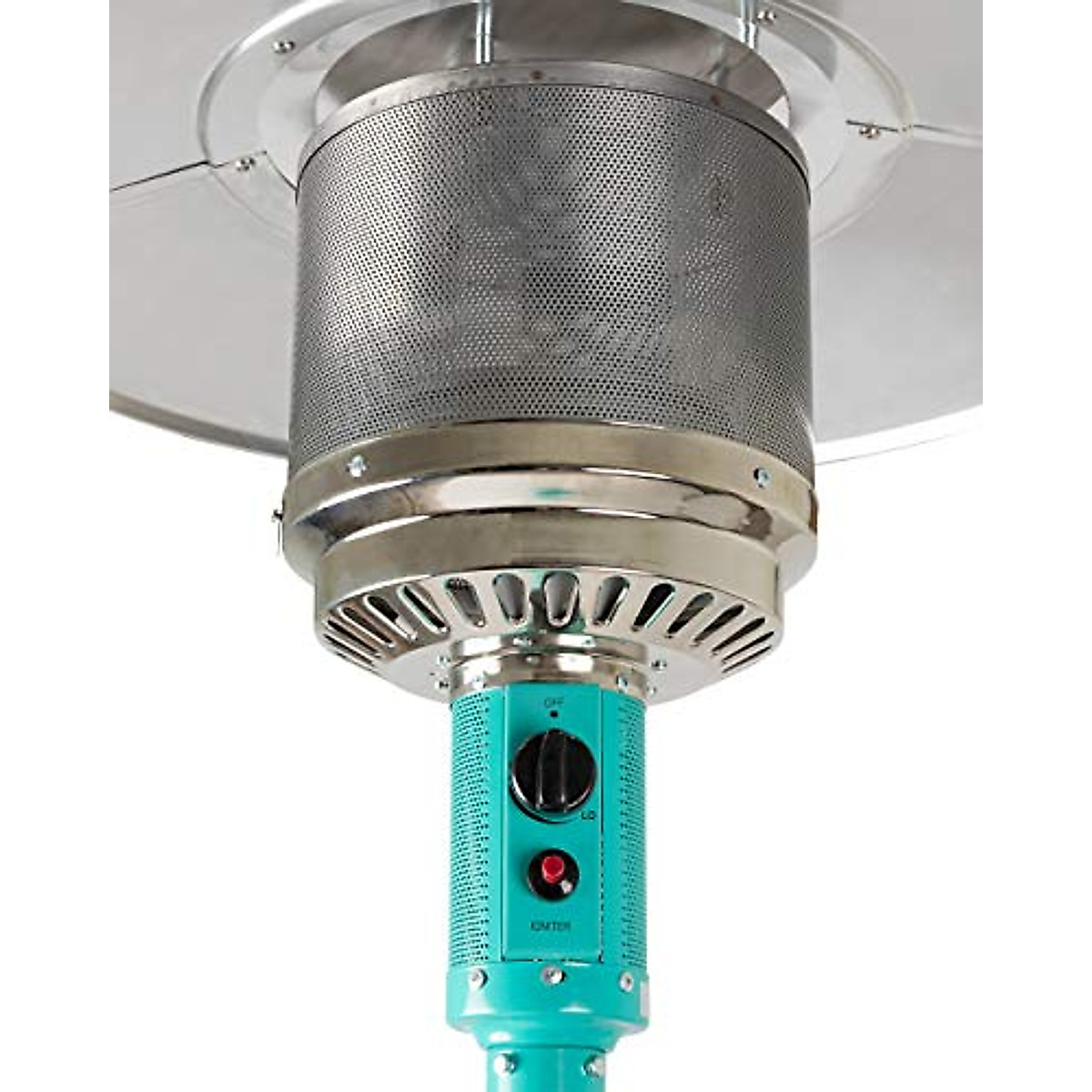 Amazon Basics 46,000 BTU Outdoor Propane Patio Heater with Wheels, Commercial & Residential - Bahama Blue