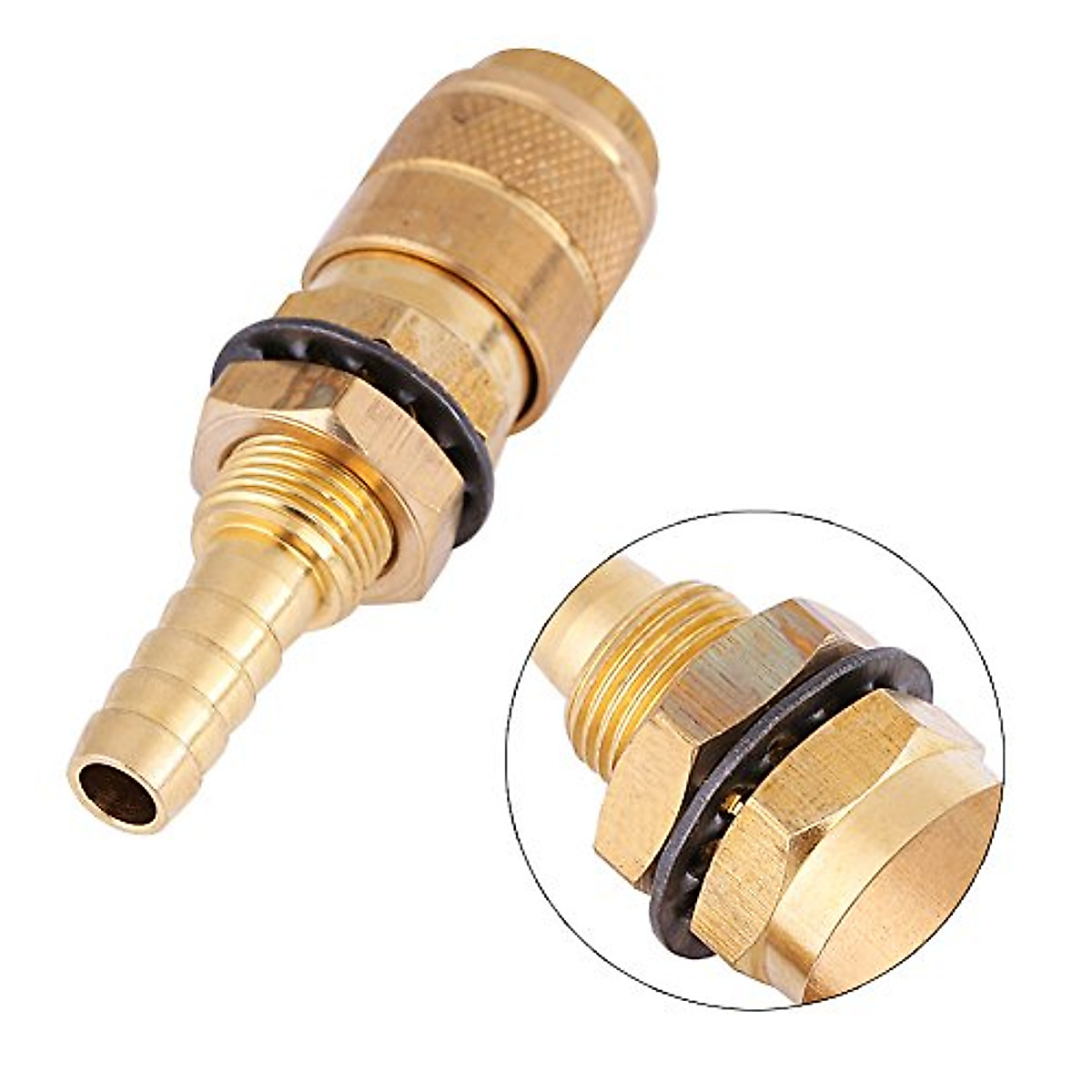 Akozon Water Cooled & Gas Adapter Quick Hose Connector Fitting for MIG TIG Welder Torch(Brass)