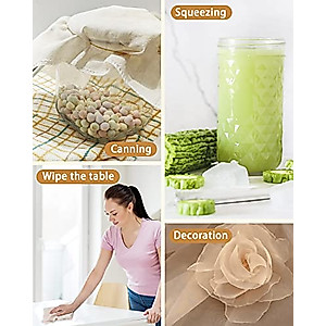 Grade 100 Hemmed Cheesecloth, 10 Pieces 100% Unbleached Cotton 20 x 20 Inches Cheese Cloths, Perfect for Straining, Filtering, Canning, Crafting, Covering and Polishing