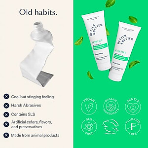 Better & Better Fortify Toothpaste w/Hydroxyapatite | Energy Toothpaste w/Vitamin B12 & D3 | Fluoride-Free, SLS-Free Toothpaste w/Organic Mints | Natural, Vegan & Whitening Toothpaste