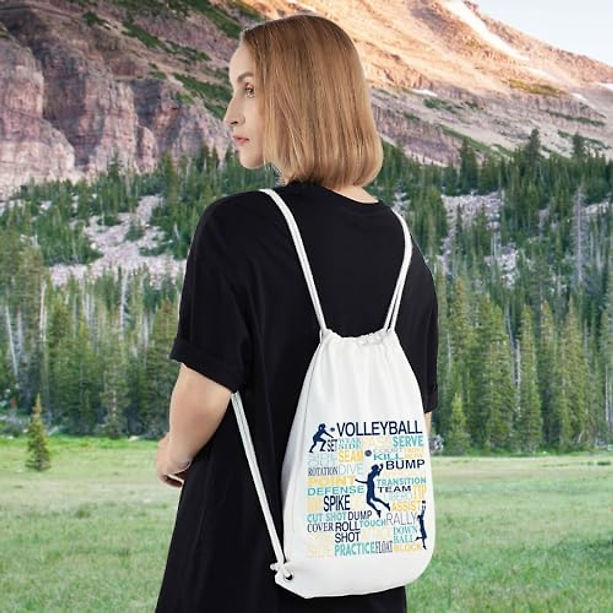 LEVLO Volleyball Canvas Tote Bag Gift For Volleyball Player Volleyball Team Shoulder Bag For Volleyball Lover (Volleyball DB)