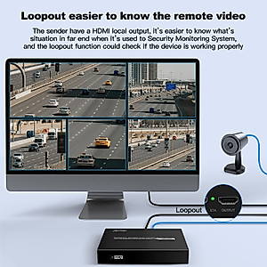 HDMI Extender Splitter 1 x 2, JCHICI 4K@30Hz 100M(328fts) HDMI Extender Over Cat5e/6 with Loopout and EDID Copy Function, Lossless Transmission and Zero Latency, Support 3D