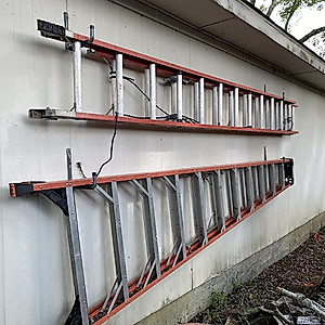 Ihomepark Heavy Duty Garage Storage Utility Hooks with Jumbo Arm, Wall Mount Garage Brackets Hanger & Organizer for Ladder Tool Chair Hose(6 Pack - Black)