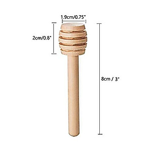 12 Pack 3 Inch Wood Honey Dippers Sticks, Mini Honey Dipper Stirrer for Honeycomb Jar Dispense Drizzle