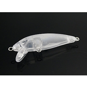 HTHYLURE 10PCS Unpainted Lure Blanks 3.74g 5.7cm with 5mm Free Fishing Eye Crankbait Baits Simulation Blank Body Clear Hard Baits Trout Salmon Minnow Lure Popper Lures Topwater Freshwater 5mm 8043