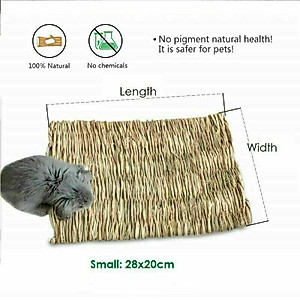 TEAFIRST Animal Hamster Grass Chew Mat Breakers Toy Pet Rabbit Rat Guinea Pig House Pad (Large)