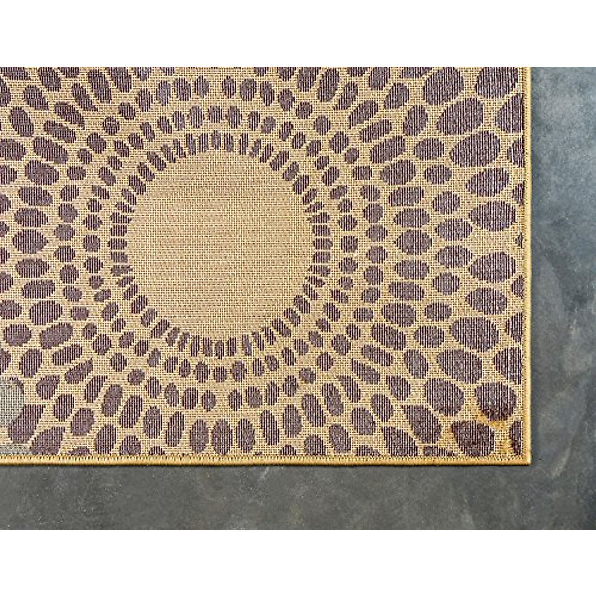 Unique Loom Barista Collection Modern, Abstract, Geometric, Circles, Urban, Rustic, Warm Colors Area Rug, 9 ft x 12 ft, Beige/Burgundy