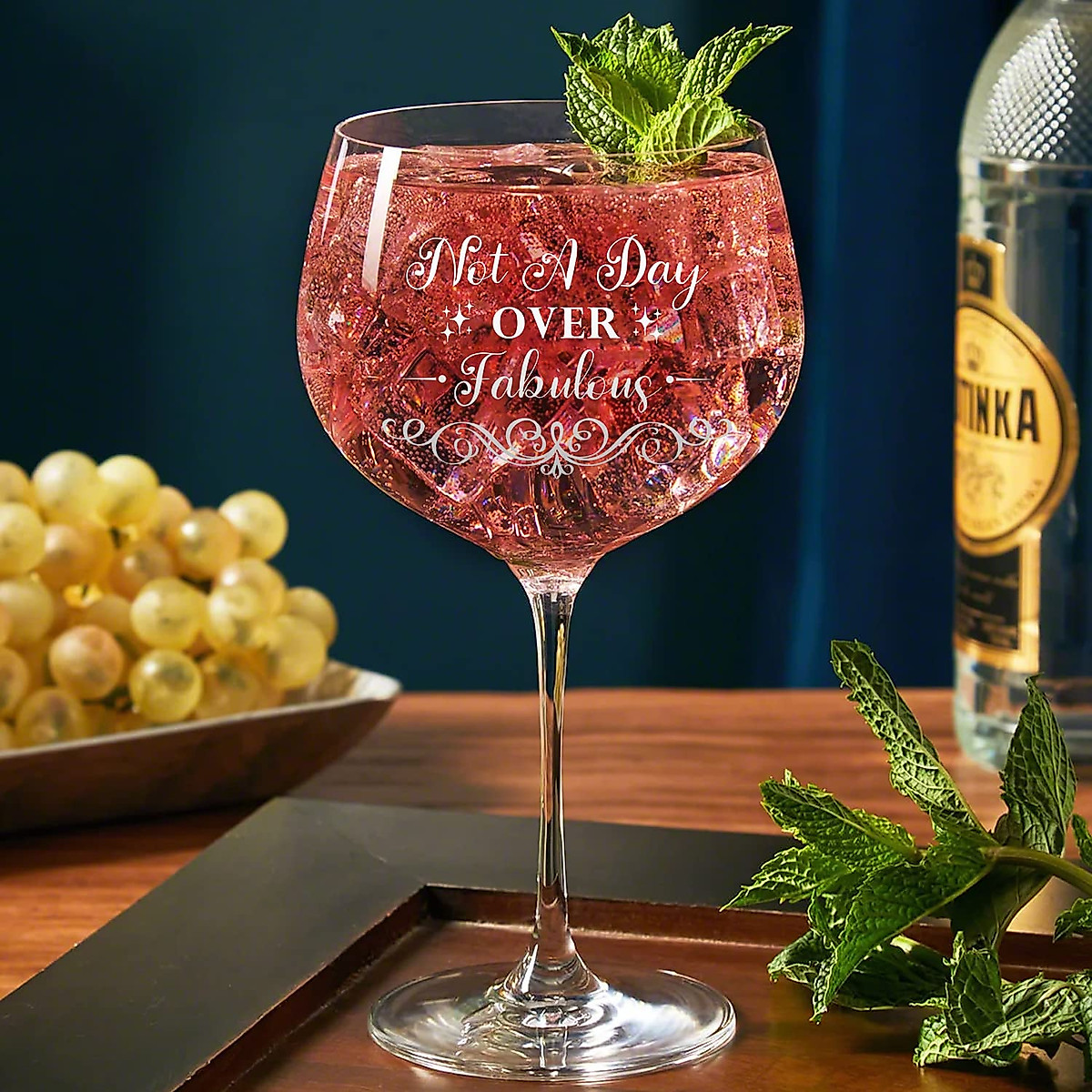 Birthday Gifts for Women, Not A Day Over Fabulous Wine Glass - Mothers Day Gifts for Mom Her Sister Best Friends Female Coworker Wife Aunt Teacher Girlfriend, Wine Gifts for Women