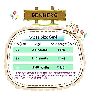 BENHERO Baby Girls Shoes Infant Mary Jane Flats Princess Wedding Dress Baby Sneaker Shoes(6-12 Months Infant H/Beige)