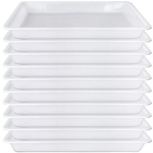 10 Pack Plastic Art Trays,Activity Crafts Tray,Organizer Tray,Serving Tray for Home,School,Kids,DIY Projects,Painting,Beads (White)