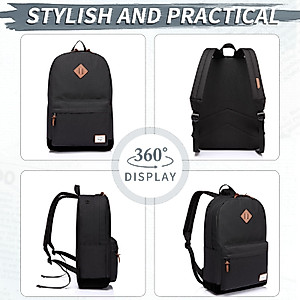 Kasqo School Backpack, Classic Lightweight 14 Inch Laptop Bookbag for Men Women Teens Girls Boys College, Red