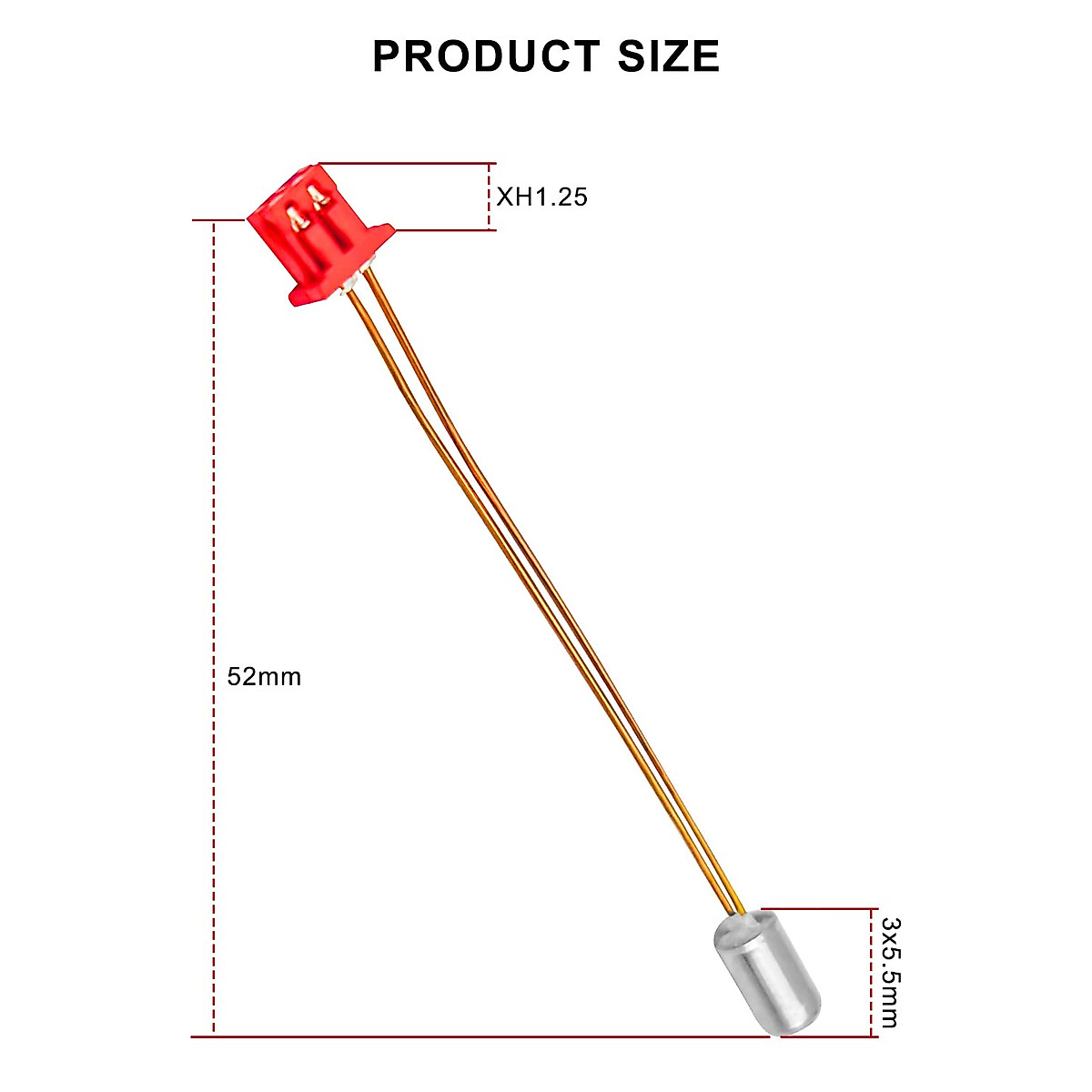 TIKSCIENCE Extruder Thermistor Temperature Sensor NTC 100K 3950 Fit for Sprite Extruder Pro FDM Ender 3 S1 CR10 Smart Pro Ender 3 SI Pro Sermoon V1 Pro 3D Printer, Red, 300℃