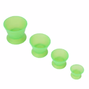 4pcs Silicone Mixing Bowls Set, Paint Facial Mask Blending Dental Material Mixing Bowl Oral Hygiene Dental Tools for Alginate and Plaster Materials, Filler and Grout(Green and