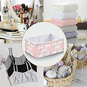 Emelivor Cute Cat Cube Storage Bin Collapsible Storage Bins Waterproof Toy Basket for Cube Organizer Bins for Kids Toys Nursery Closet Shelf Book Office Home - 11.02x11.02x11.02 IN