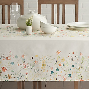 Maison d' Hermine 100% Cotton Table Cloth Colmar Tabletop Cover Kitchen Dining Tablecloth Great for Parties Wedding Use Spring/Summer (Rectangle, 54"x72")