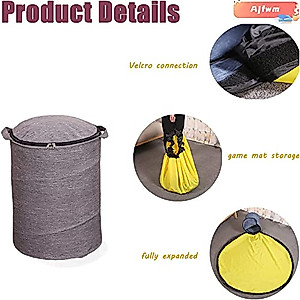 Toy Storage Organizer and Play Mat,Clothes Storage Basket Dirty Clothes Basket Children'S Toy Storage Basket,Foldable Canvas Basket,Auto Pop up for Quick Storage(Blue)