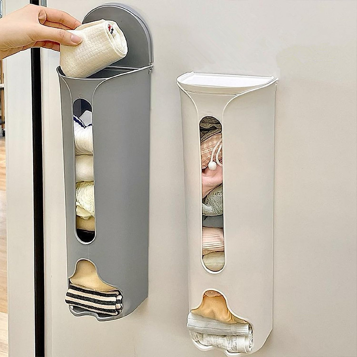 JQUAL 3 Pcs Wall Mounted Underwear Storage Box, Wall Mounted Socks Panties Storage Box, Underwear Storage Organizer Dispenser, Punch Free Multifunctional Storage Box (Blue)