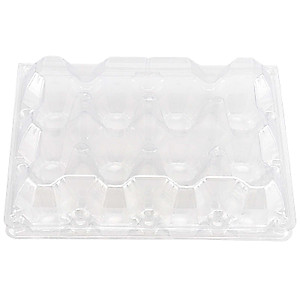 JAPCHET 100 Pack Plastic Egg Cartons, Clear 12 Egg Cartons Dozen Plastic Egg Carton Bulk for Kitchen, Fridge, Market and Farms