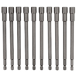ABN Nut Driver Bit Set - 5/16in Hex Nut Driver Set Industrial Strength Magnet 10pc Impact Driver Magnetic Nut Driver Set