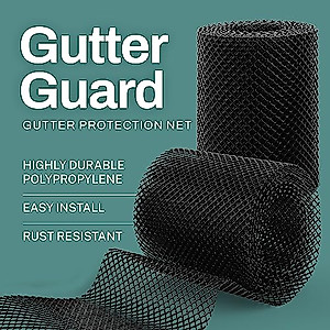 Home Intuition 2-Pack Leader and Gutter Guard from Leaves, Twigs, Branches Plastic Mesh Guards Leaf Protector 6" inch Wide 40' Feet Long Total
