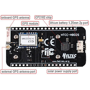 DIYmalls 915 LoRa GPS Module ASR6502 HTCC-AB02S Development Board SX1262 0.96 OLED + 915MHz LoRa Antenna + 1.25mm 2P Connector for Arduino LoRaWAN Gateway (Pack of 2)