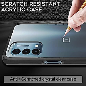 Orzero Case Compatible for OnePlus Nord N200 5G, Solid Acrylic Back Cover TPU Frame Scratch Resistant Shock Absorbing Body Protection Phone Case - Black