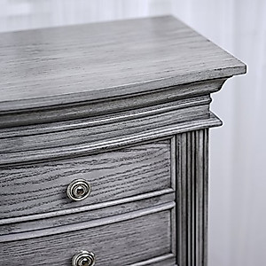 HIVES&HONEY Luke Wood Jewelry Cabinet Armoire Storage Box Chest Stand Organizer Necklace Holder in Smoke Grey