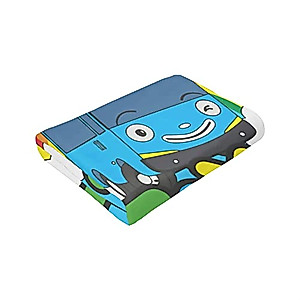 Tayo The Little Bus Blanket, Bed Throws Soft Plush Warm Sofa Bed Blanket All Season, Comfortable Lightweight Super Soft Luxury Flannel Blankets 50"X40"