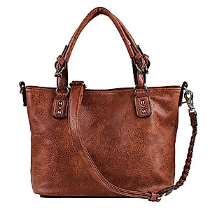 Lady Conceal Concealed Carry Purse - YKK Locking Ella Braided Concealed Weapon Tote (Mahogany)