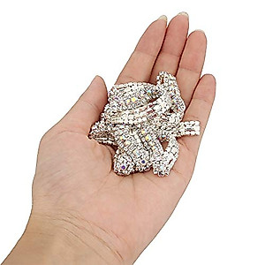 Ribbon, Easily Bends Mesh Rhinestone, Themed Parties Napkins Ornament Candle Holders for Wedding Cake Stands Birthday Party (Silver AB)