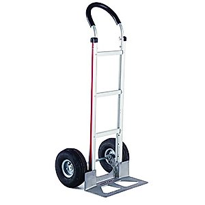 Magliner HMK119UA4 Aluminum Hand Truck, Horizontal Loop Handle with Vinyl Sleeve, 18" x 7-1/2" Aluminum Diecast Nose Plate, 500 lb Capacity,Silver