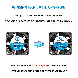 WINSINN DC 25mm Fan 5V 2510 Hydraulic Bearing Brushless Cooling 25mmx10mm 2PIN (Pack of 5Pcs)