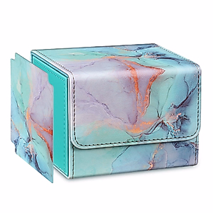 CaseBot Card Deck Box Compatible with MTG/TCG/CCG, Magnetic Game Card Case Large Size Fits Up 180+ Game Cards with PU Divider, Black