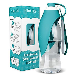 Dog Water Bottle for Walking, TIOVERY Pet Water Dispenser Feeder Container Portable with Drinking Cup Bowl Outdoor Hiking, Travel for Puppy, Cats, Hamsters, Rabbits and Other Small Animals 20 OZ