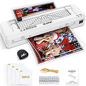 Laminator A3, Laminator Machine 13 Inches with 30pcs Laminating Sheets, 70s Quick Warm-up Cold and Thermal Laminator Kit Build in Paper Trimmer and Corner Rounder for Home School Office Use