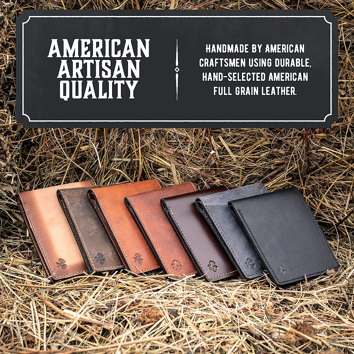 Main Street Forge Bifold Leather Wallet For Men | Made in USA | Mens Bifold Wallets | American Made | Tobacco Snakebite Brown